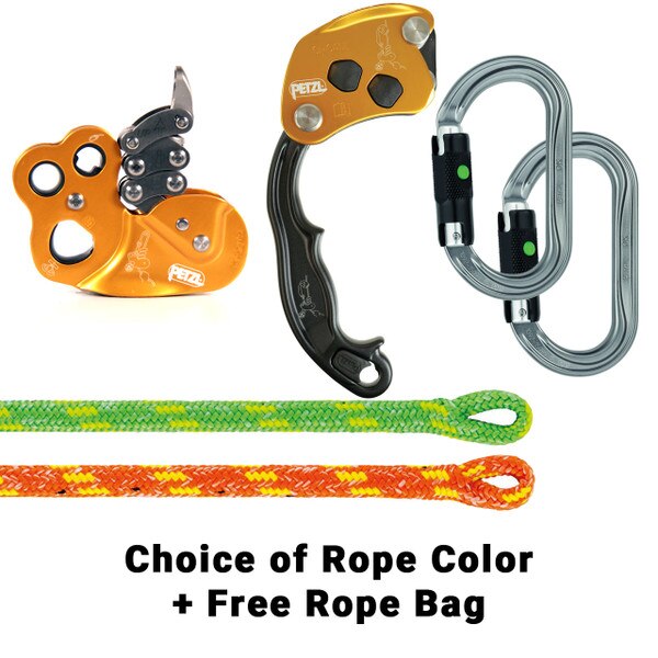 Zigzag Tree Climbing Kit with Rope & Carabiners